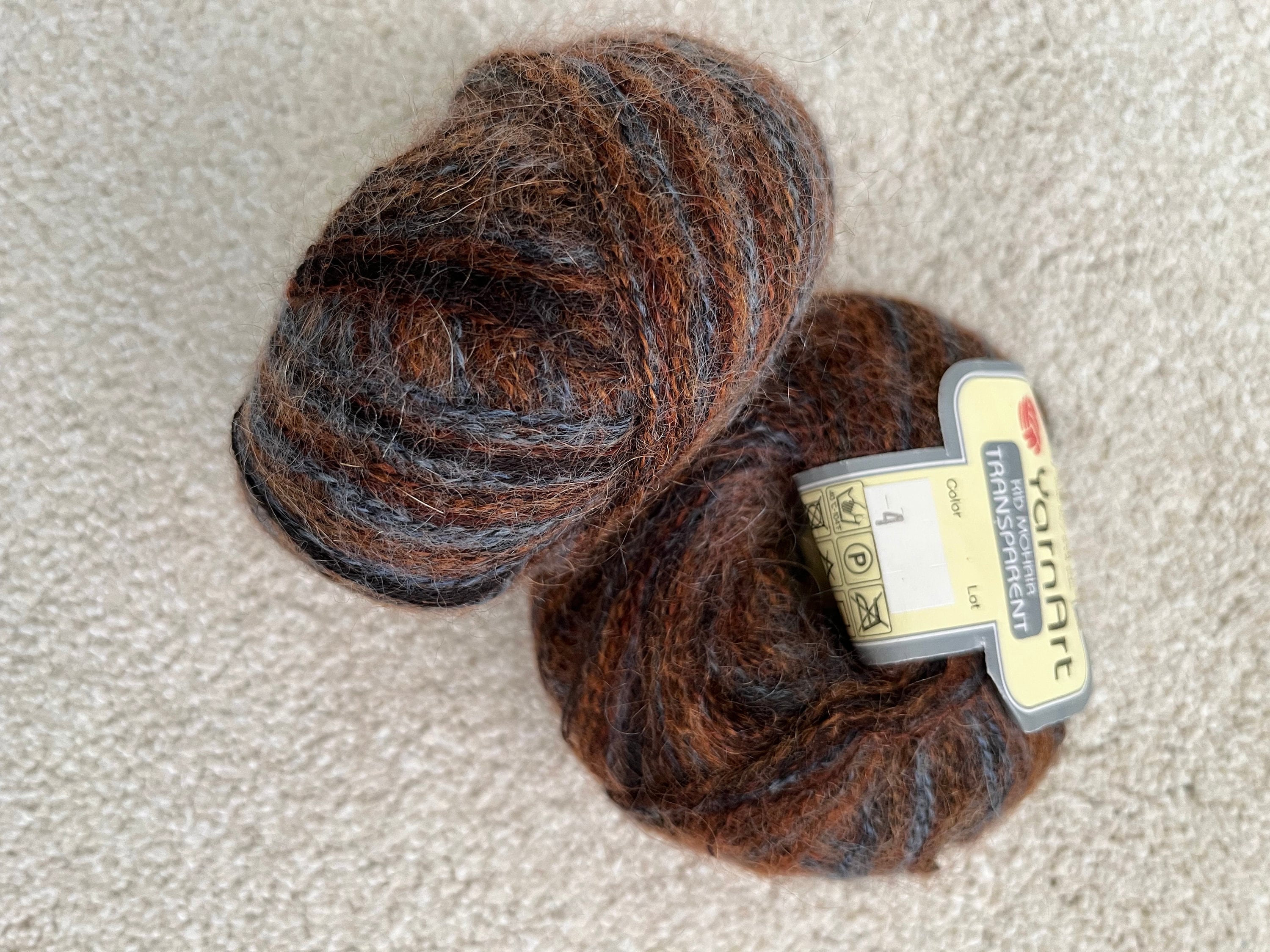 Destash Yarn, Discontinued, Yarnart Yarn, Kid Mohair Transparent, Brown ...