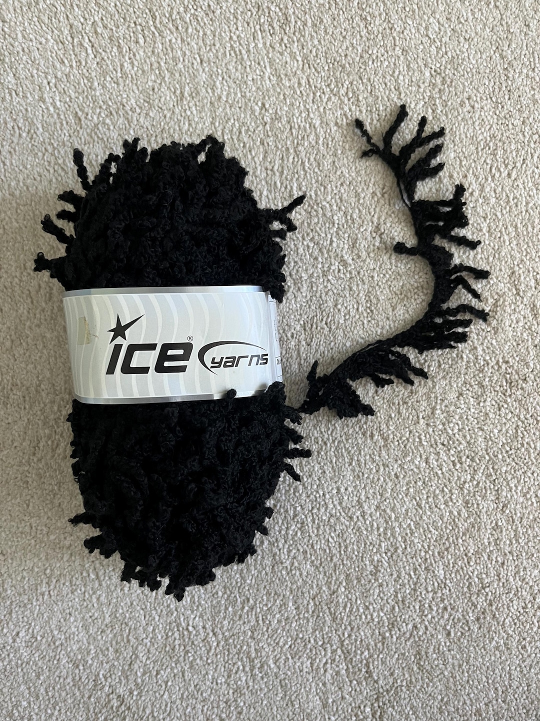 Destash Yarn, Ice Yarn, Black Yarn, "oh La La", Novelty, Acrylic, 15 ...