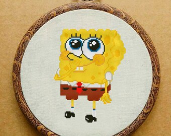 Spongebob Cross Stitch | Etsy