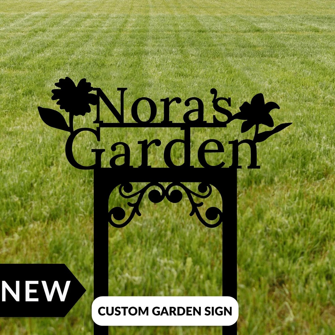 Personalized Metal Garden Sign Personalized Flower Garden - Etsy