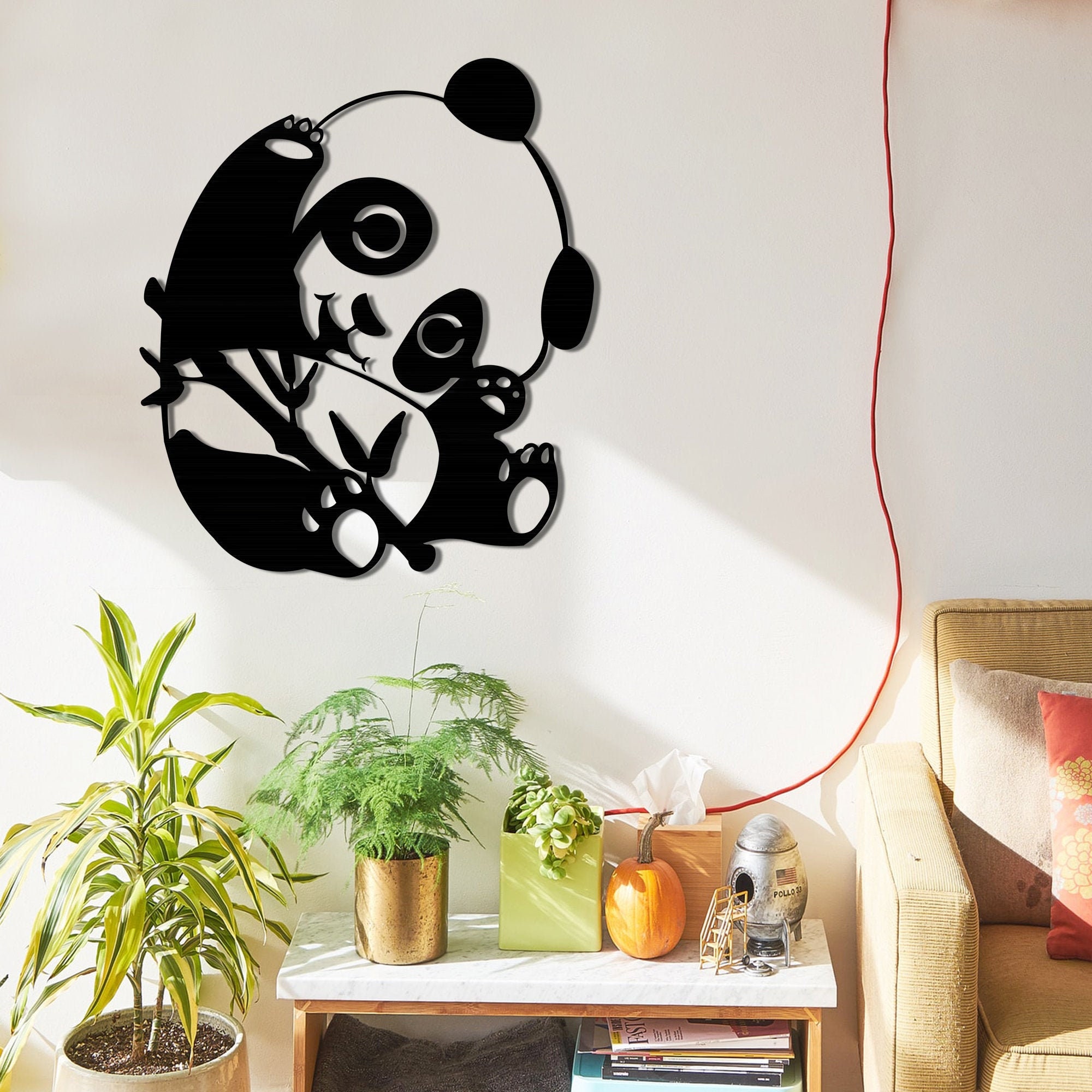 PANDA Metal Wall Decor Metal Wall Art Geometric Wall Decor | Etsy