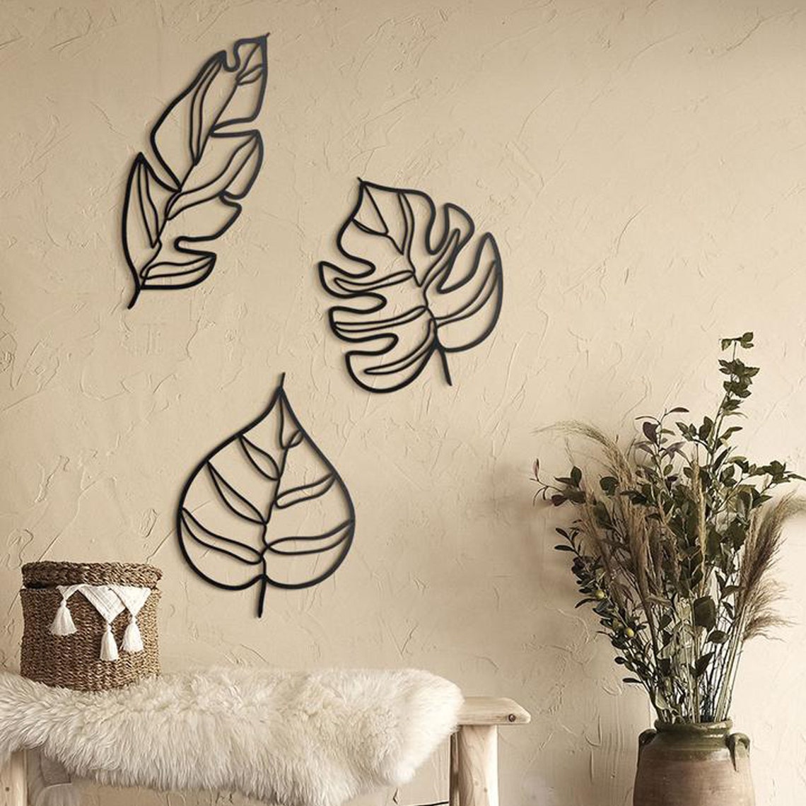 Metal Leaf Wall Art Metal Wall Decor Leaves Wall Decor - Etsy