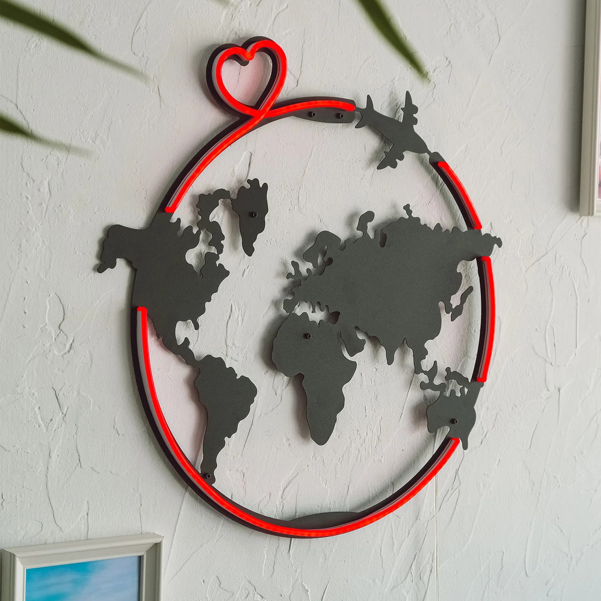 World Map Neon Sign World Map Neon Wall Art Neon Wall - Etsy Norway