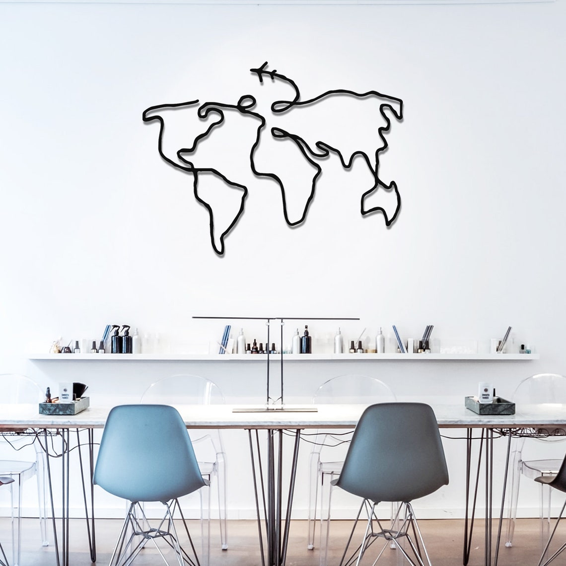 Metal World Map Metal Wall Art World Map Wall Art - Etsy