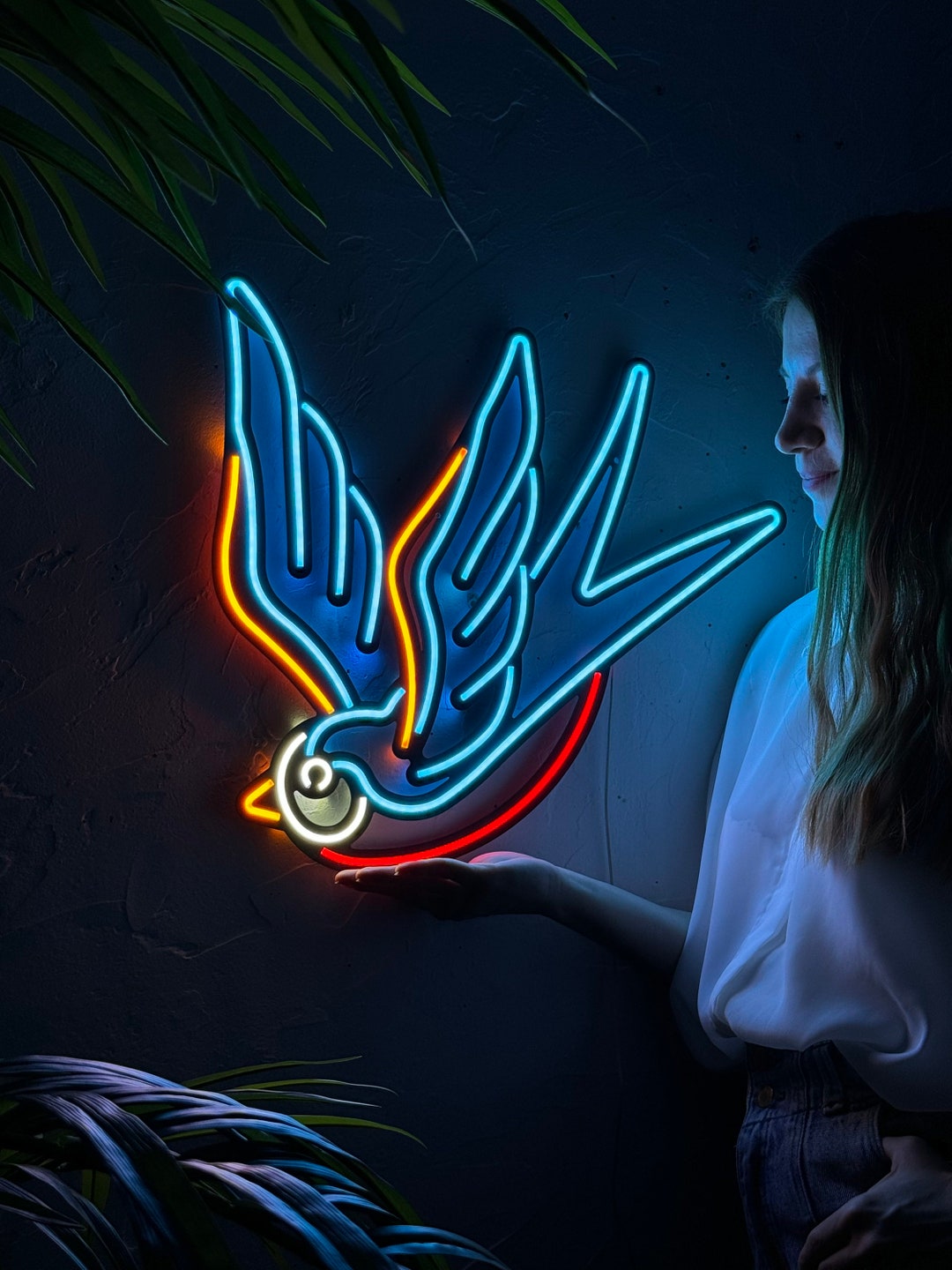Bird Neon Sign Bird Neon Light, Flying Bird Sign, Neon Led Lights, Sparrow Neon Led Lights ...