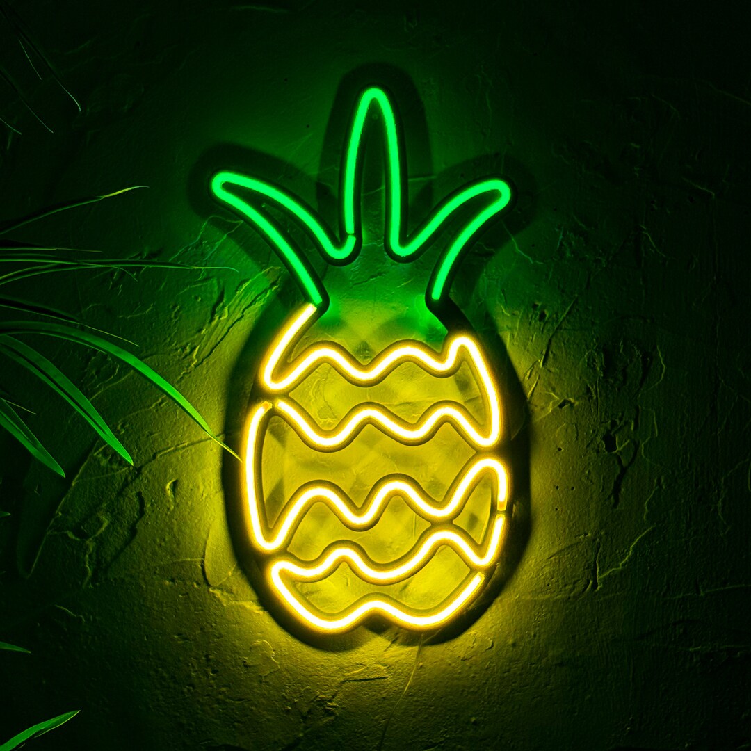 Pineapple Neon Wall Art Neon Wall Sign, Neon Wall Decor, Ananas Neon ...