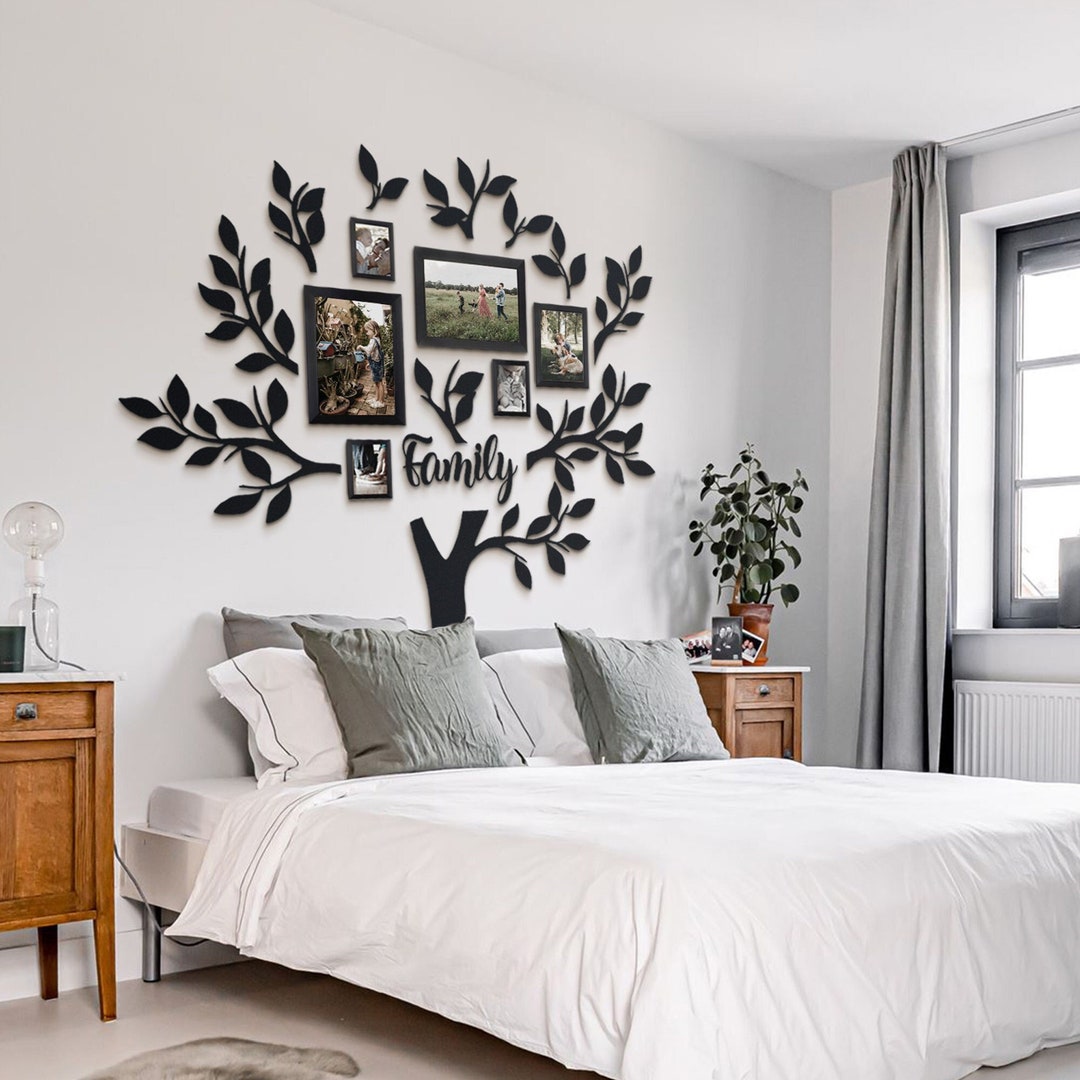 Metal Family Tree Tree Wall Art, Large Wall Decor, Metal Wall Decor ...