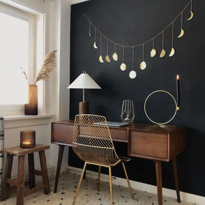 Moon Charm Wall Art Floral Phases of the Moon, Lunar Wall Hanging ...