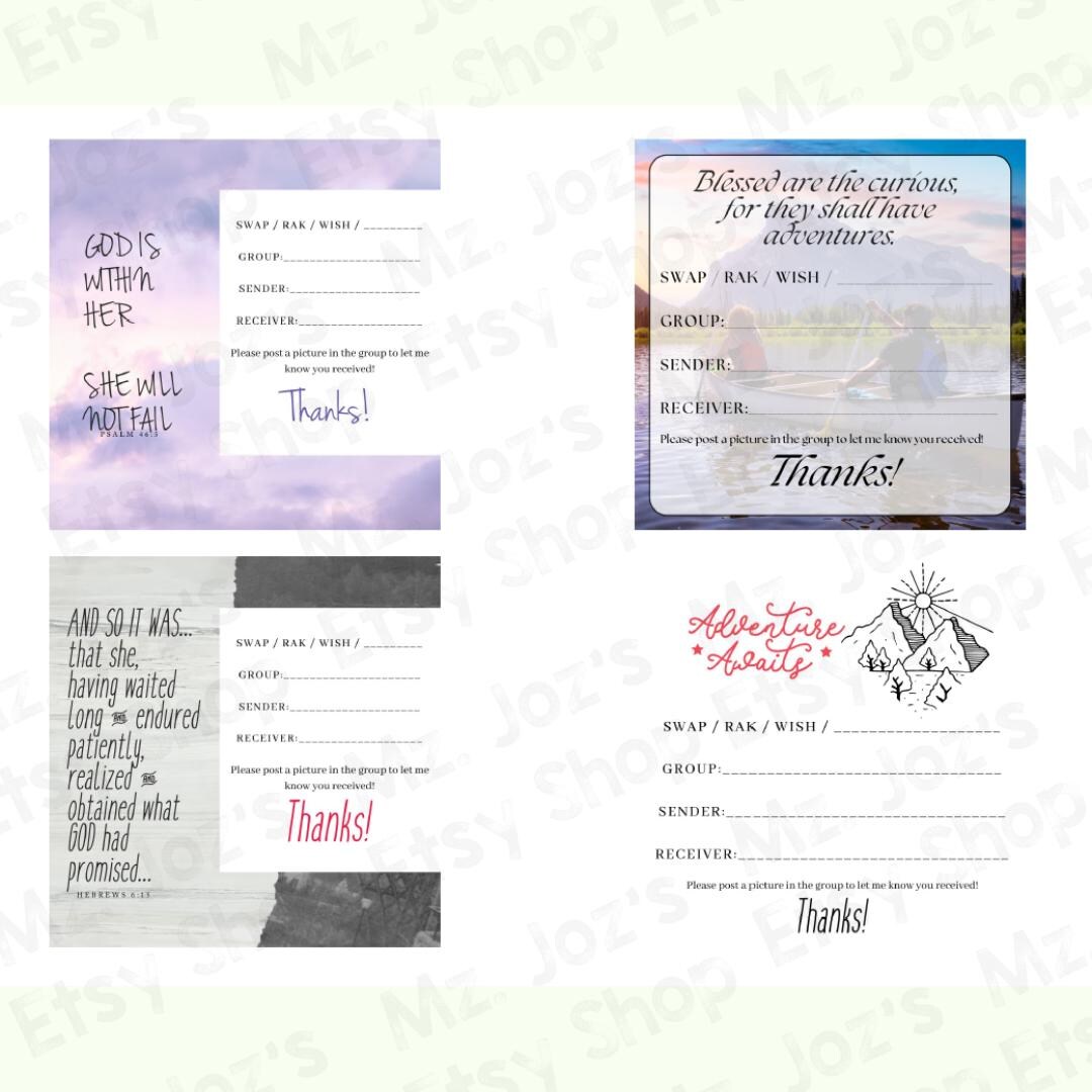 Craft Group Swap Insert, Printable Happy Mail Notes (digital File) - Etsy