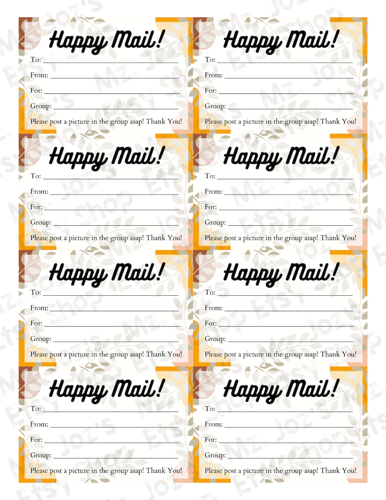 Swap Inserts, Happy Mail, Print and Cut, Digital File, Printable ...