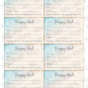 Swap Inserts, Happy Mail, Print and Cut, Digital File, Printable, Beach ...