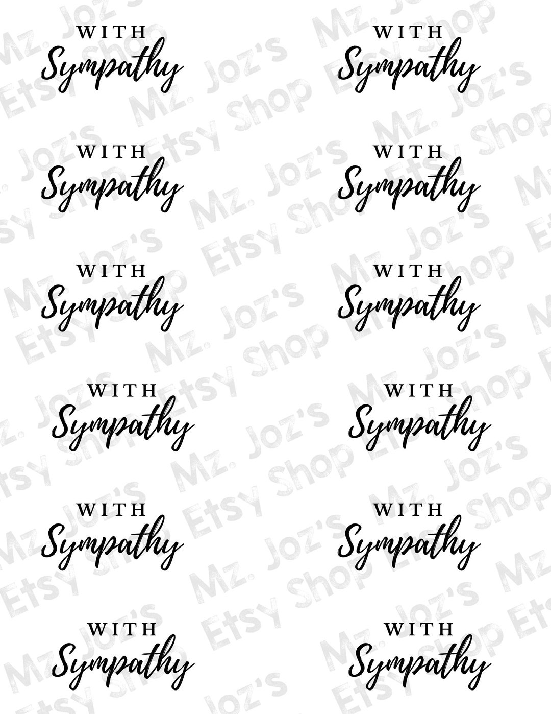 Sympathy Card Sentiments, Digital Printable File, Sympathy Sentiments ...