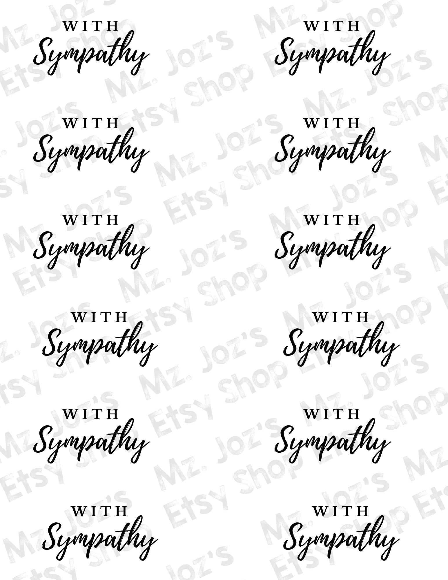 Sympathy Card Sentiments, Digital Printable File, Sympathy Sentiments ...