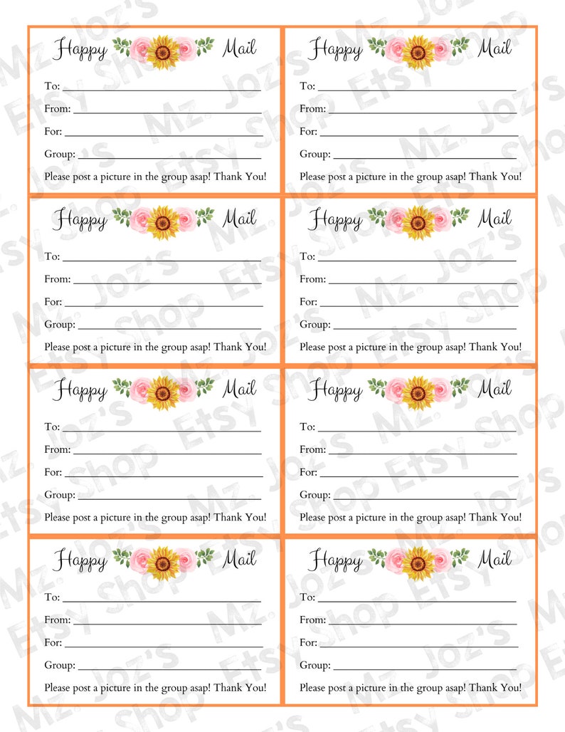 Swap Inserts, Happy Mail, Print and Cut, Digital File, Printable ...