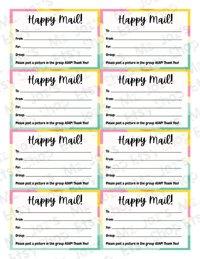 Swap Inserts, Happy Mail, Print and Cut, Digital File, Printable ...