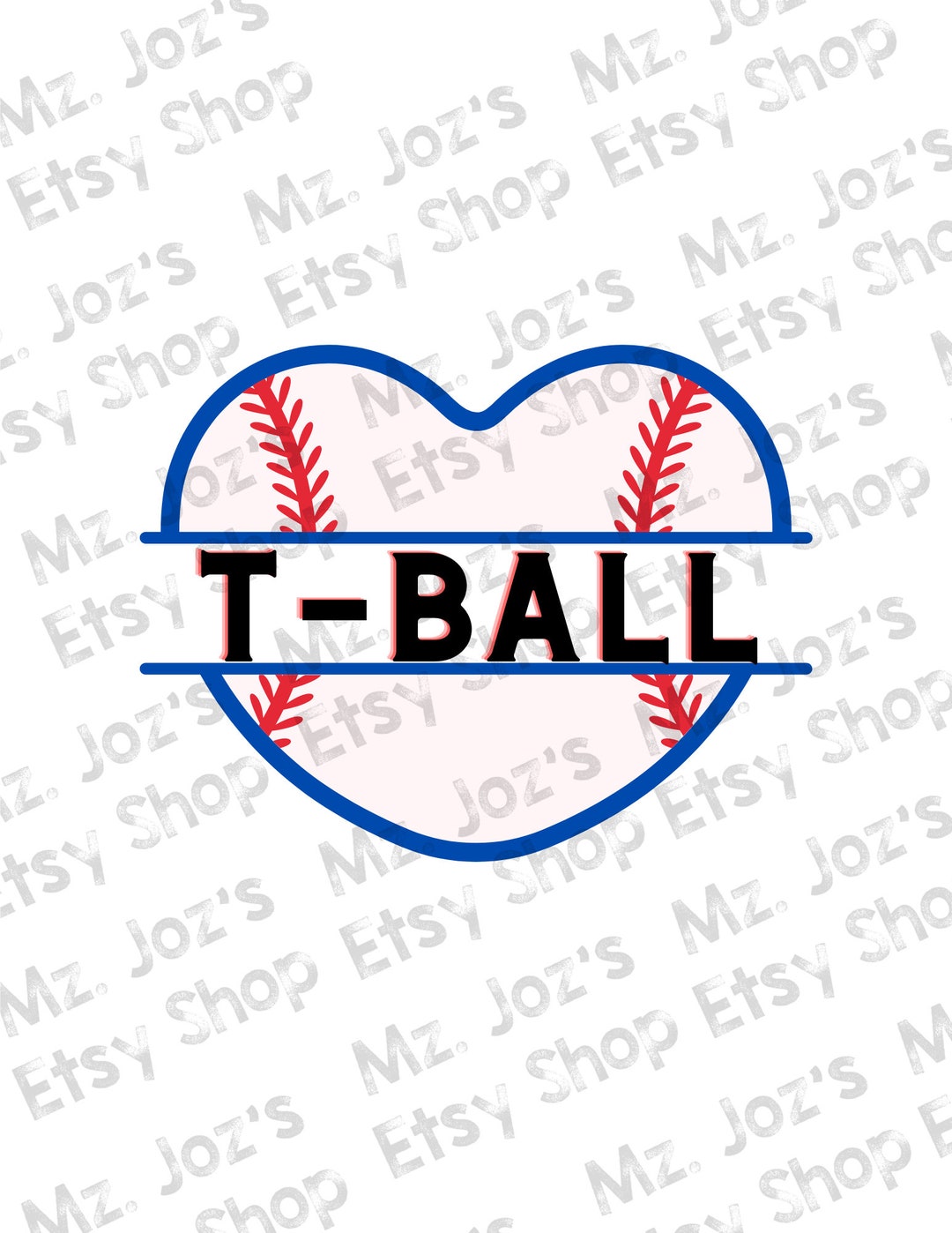 T Ball Digital Print, Clip Art, Baseball Heart - Etsy
