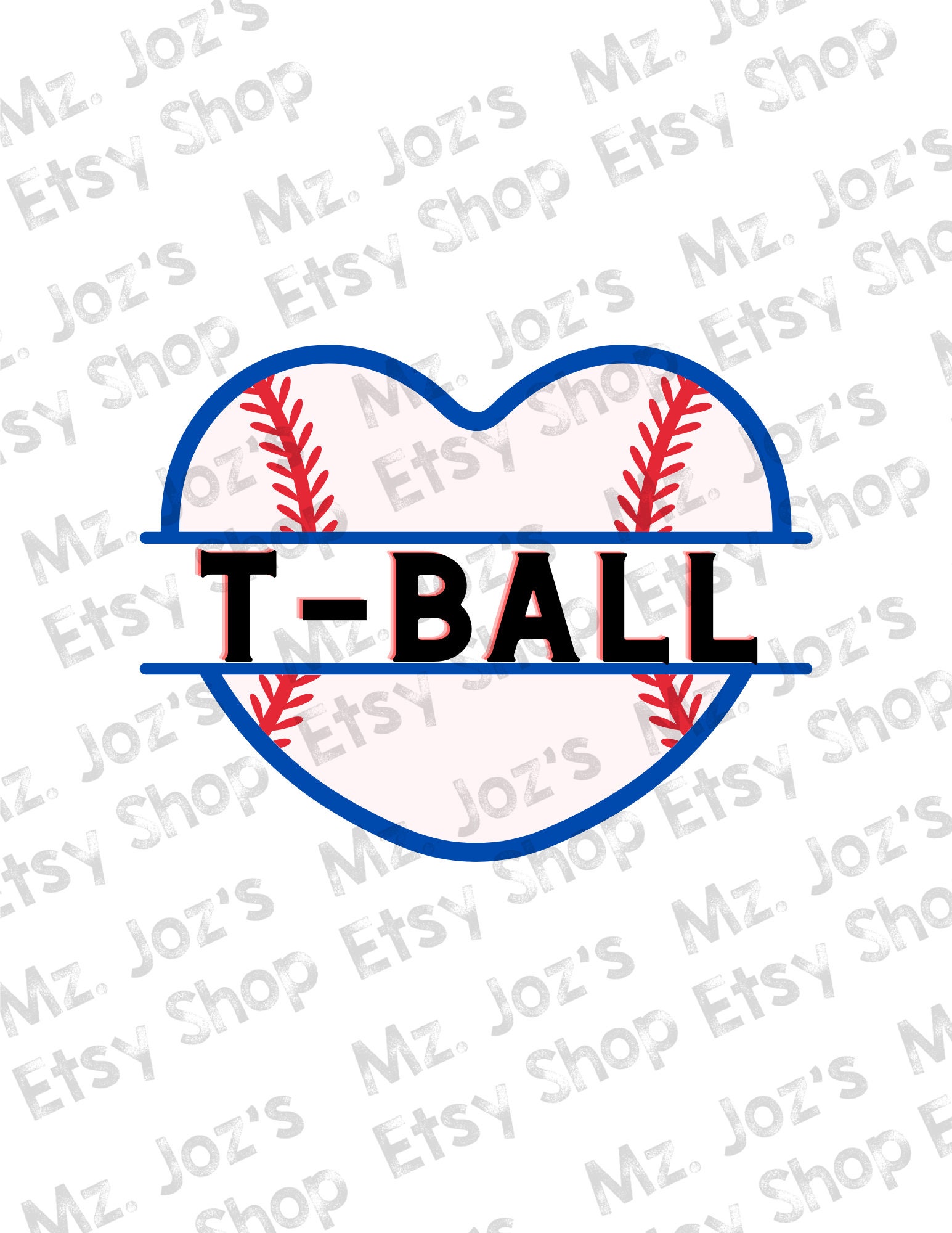 T Ball Digital Print, Clip Art, Baseball Heart - Etsy