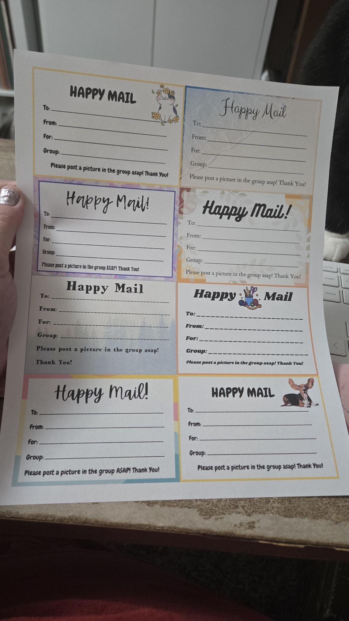 Swap Inserts, Happy Mail, Print and Cut, Digital File, Printable ...