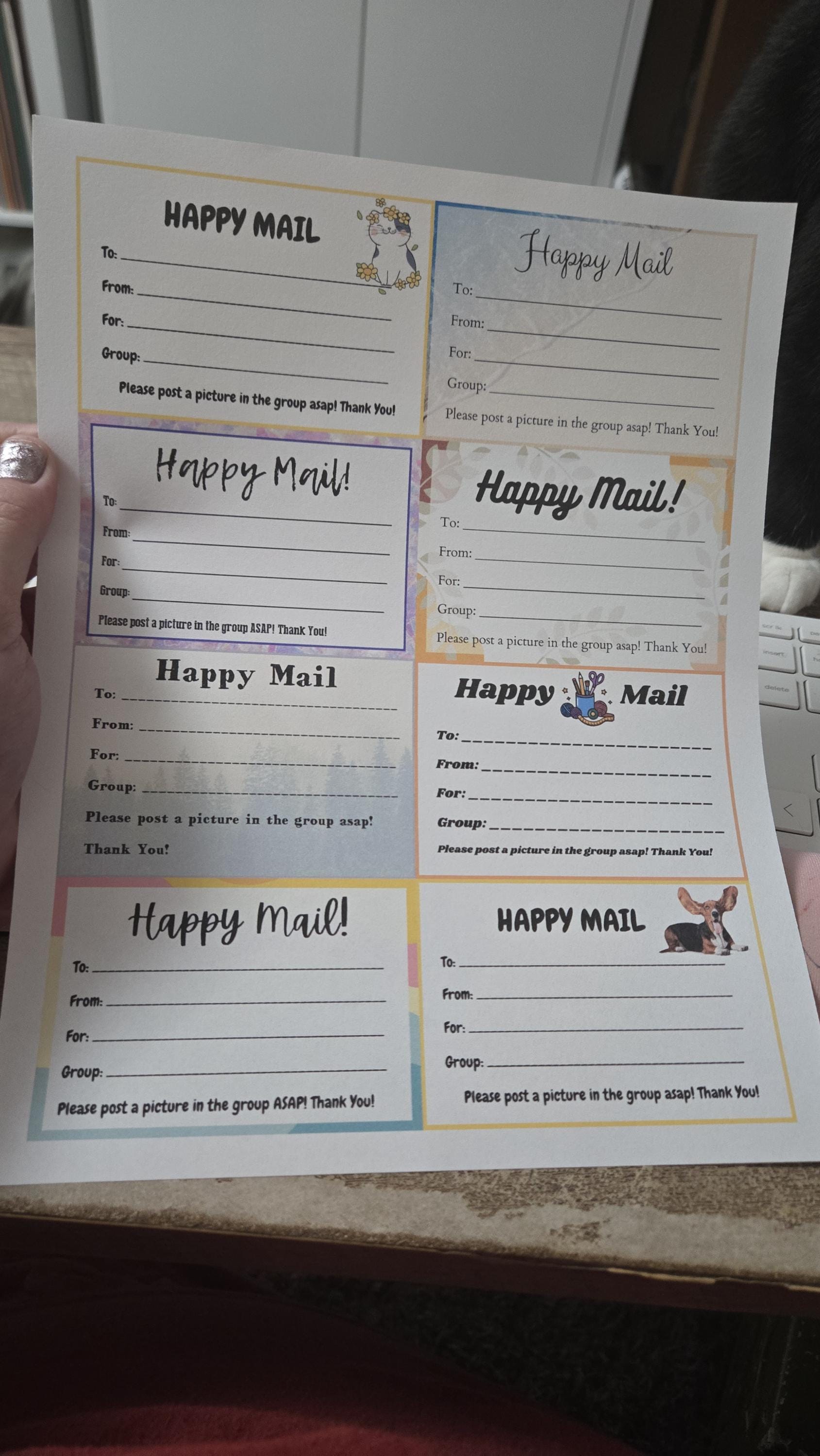 Swap Inserts, Happy Mail, Print and Cut, Digital File, Printable ...