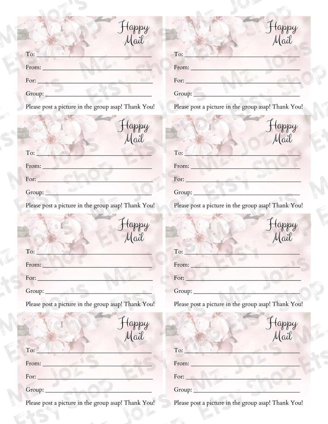 Swap Inserts, Happy Mail, Print and Cut, Digital File, Printable ...