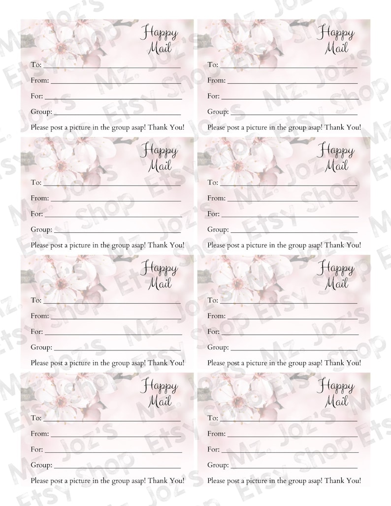 Swap Inserts, Happy Mail, Print and Cut, Digital File, Printable ...