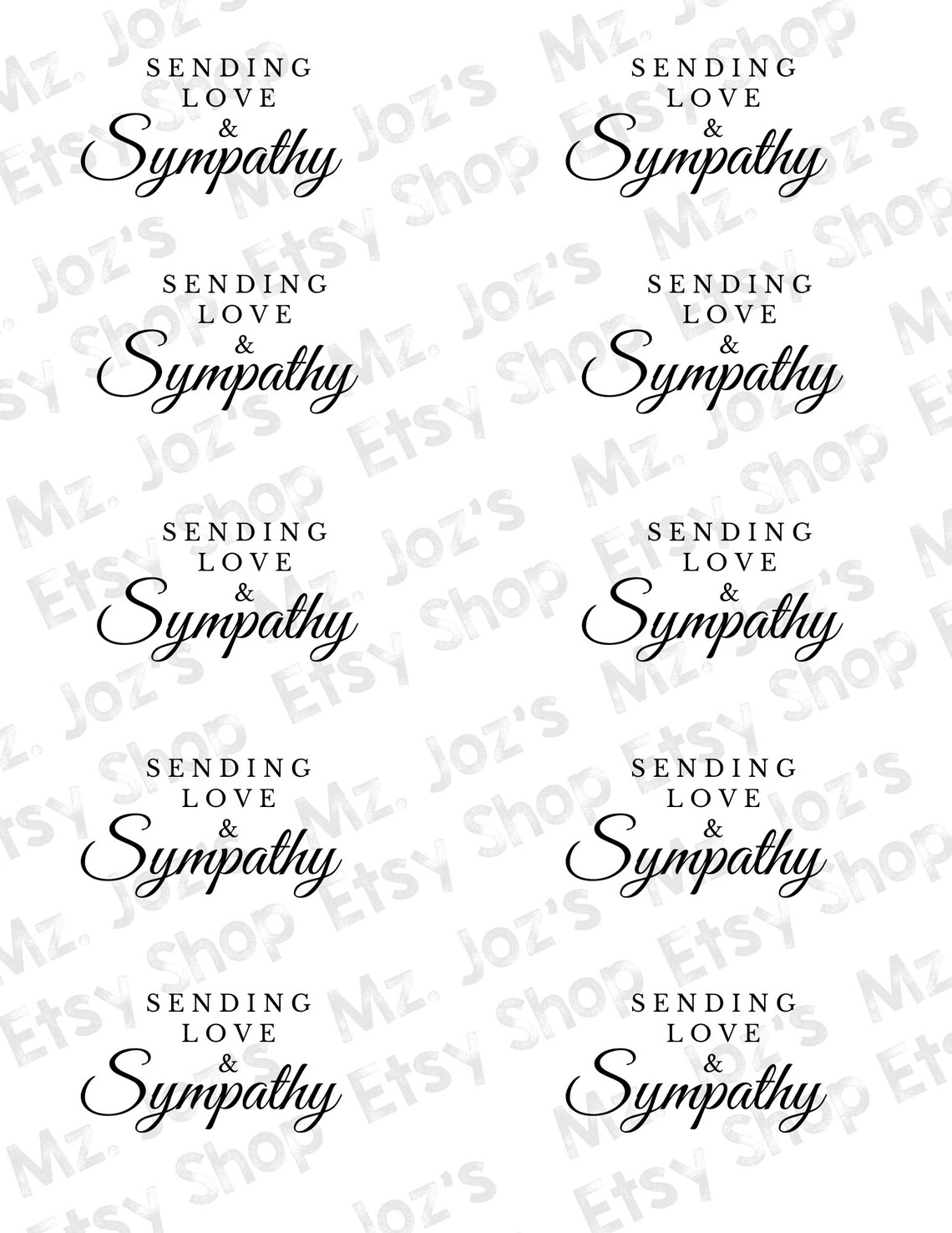 Sympathy Card Sentiments Digital Printable File Sympathy - Etsy