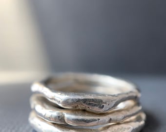 Molten Silver Ring - Etsy