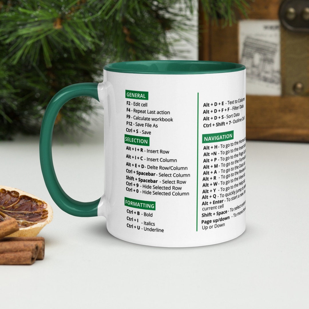 Excel Mug Shortcuts, Spreadsheet Coffee Mug, Funny Office Gift - Etsy
