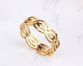 Braided Gold Thumb Ring - Etsy