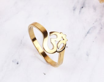 14k Gold Om Ring - Etsy