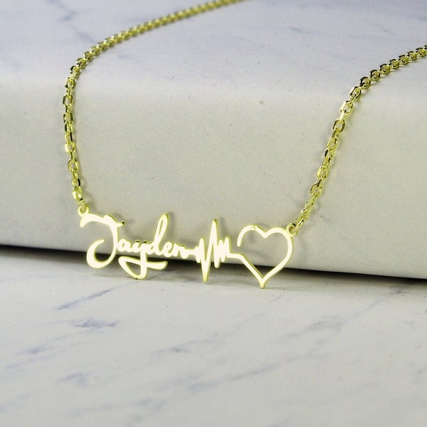 Heart Beat Necklace - Etsy