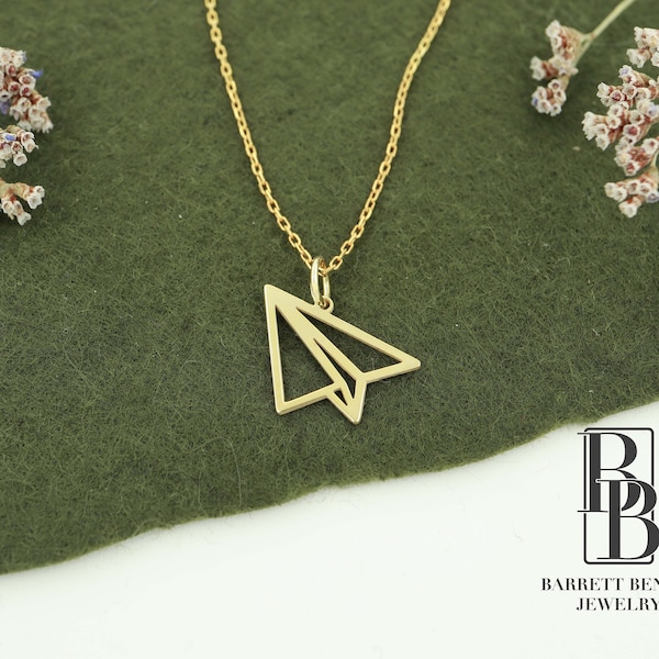 Paper Airplane Necklace - Etsy