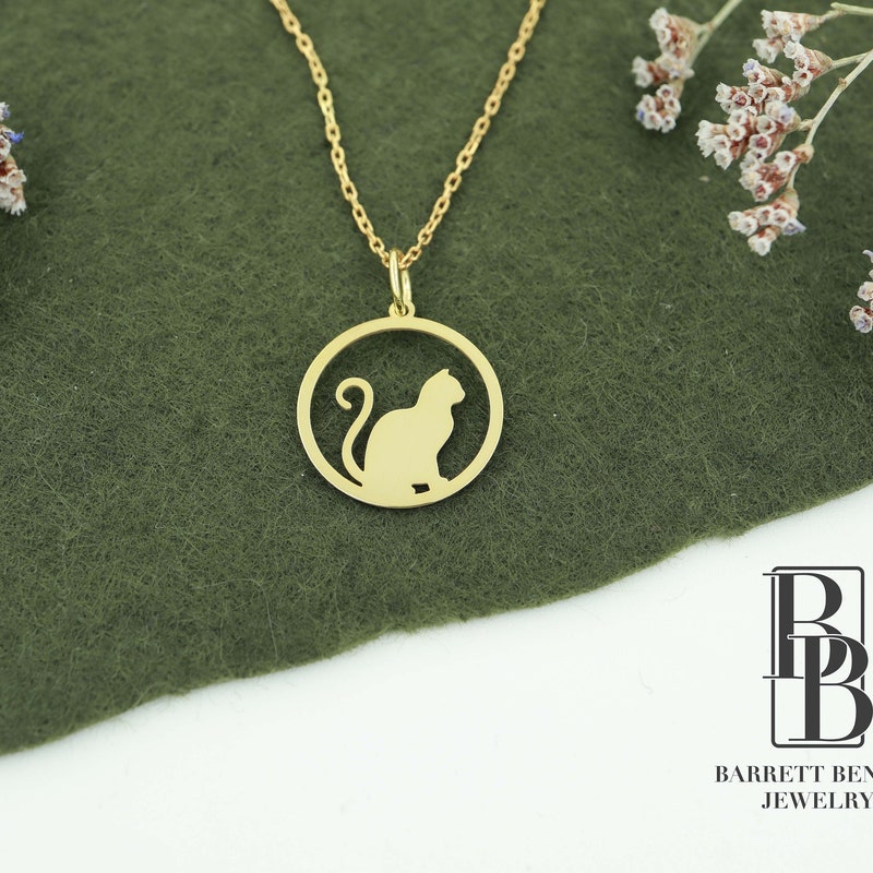 Gold Cat Necklace - Etsy