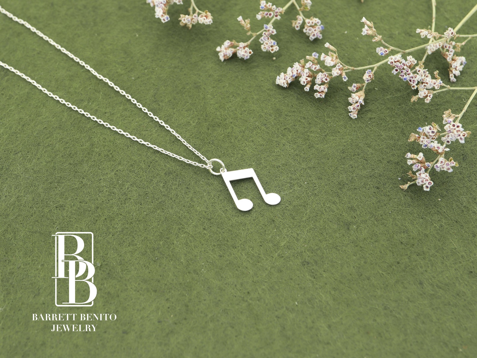 14K Solid Gold Music Note Necklace, Handmade Gift - Etsy