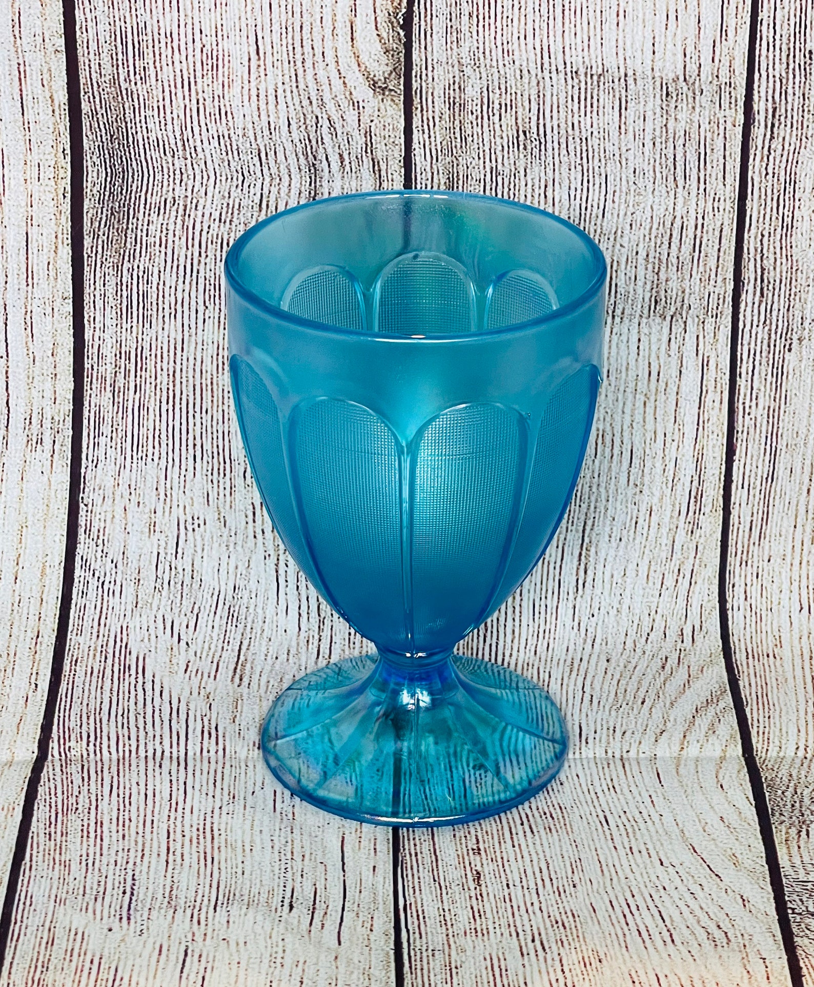 Fenton Carnival Celeste Blue Textured Stretch Goblet/vase - Etsy
