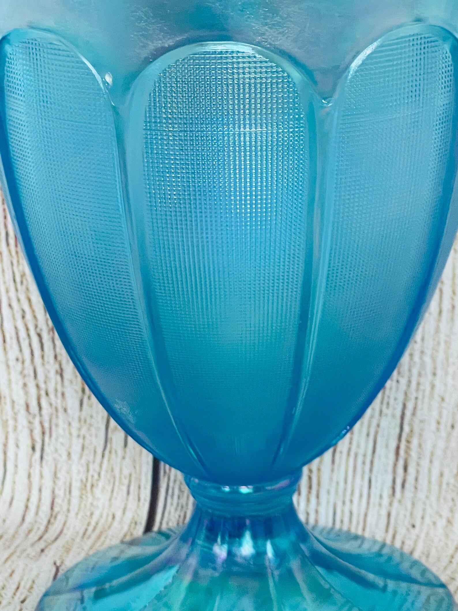 Fenton Carnival Celeste Blue Textured Stretch Goblet/vase - Etsy