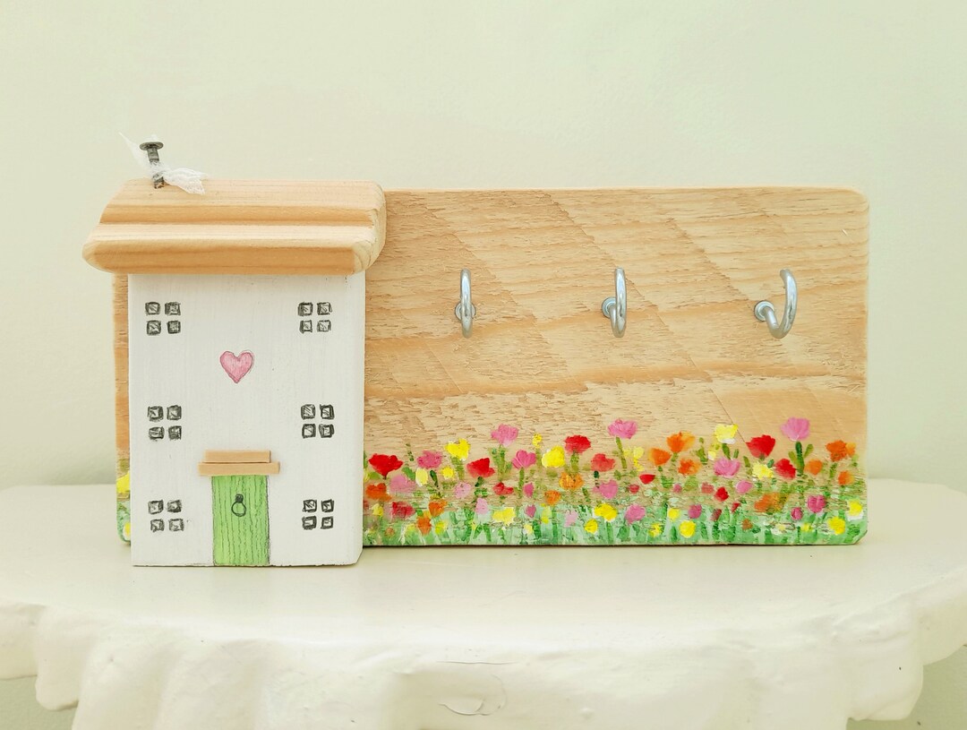 Meadow Cottage Handmade Wooden Key Holder Reclaimed Wood Key Hooks Home ...