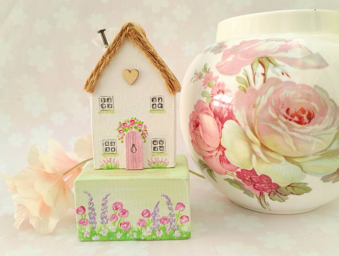Rose Cottage Handmade Wooden House Home Gift - Etsy
