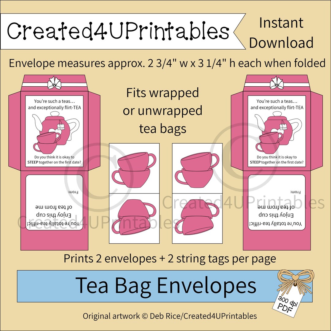 You're Such A Teas Tea Bag Envelopes Printable Tea Bag - Etsy