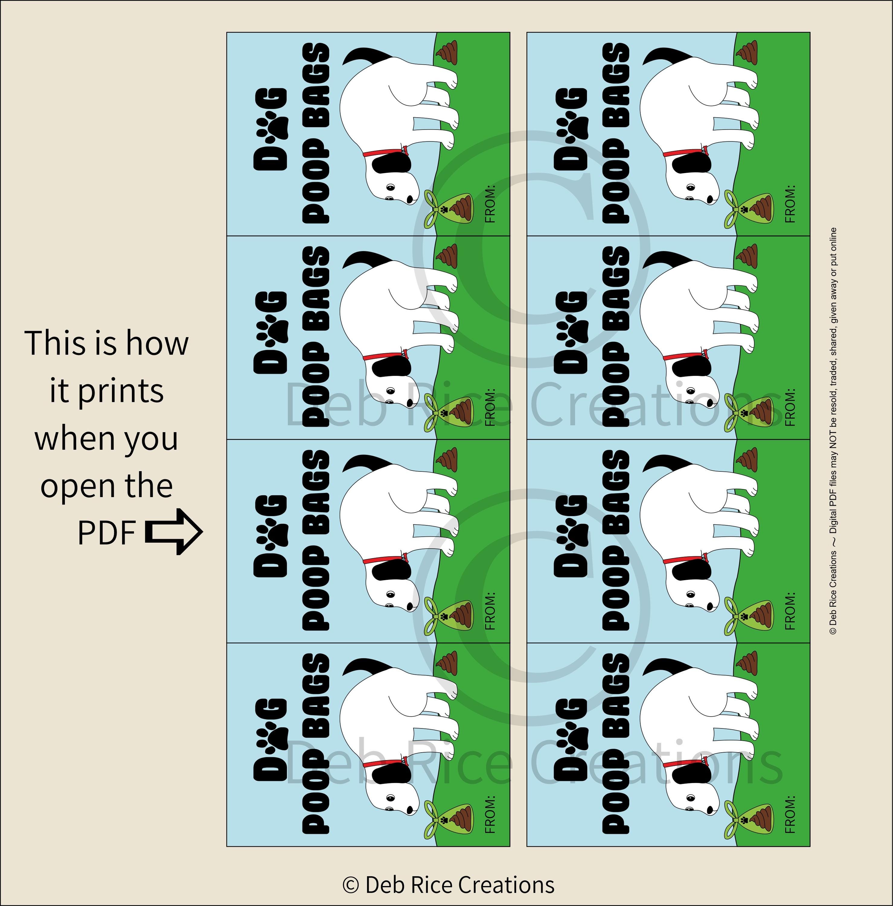 Dog Poop Printable Tags Pick up Dog Poop, Clean up After Your Dog, Dog ...