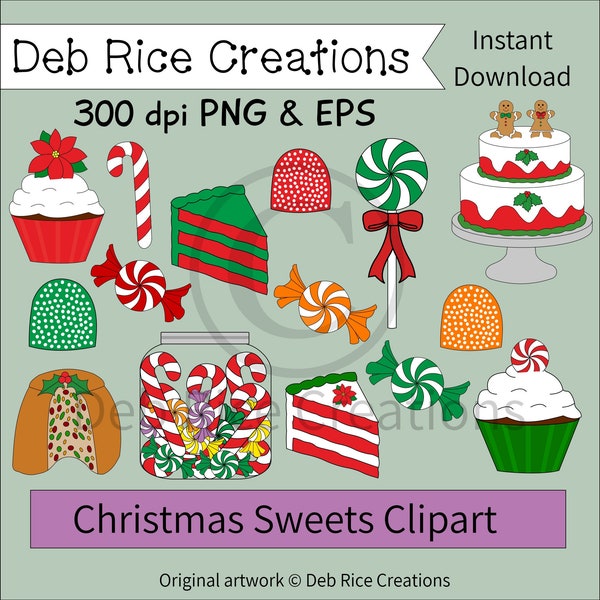 Christmas Gumdrops Clipart - Etsy