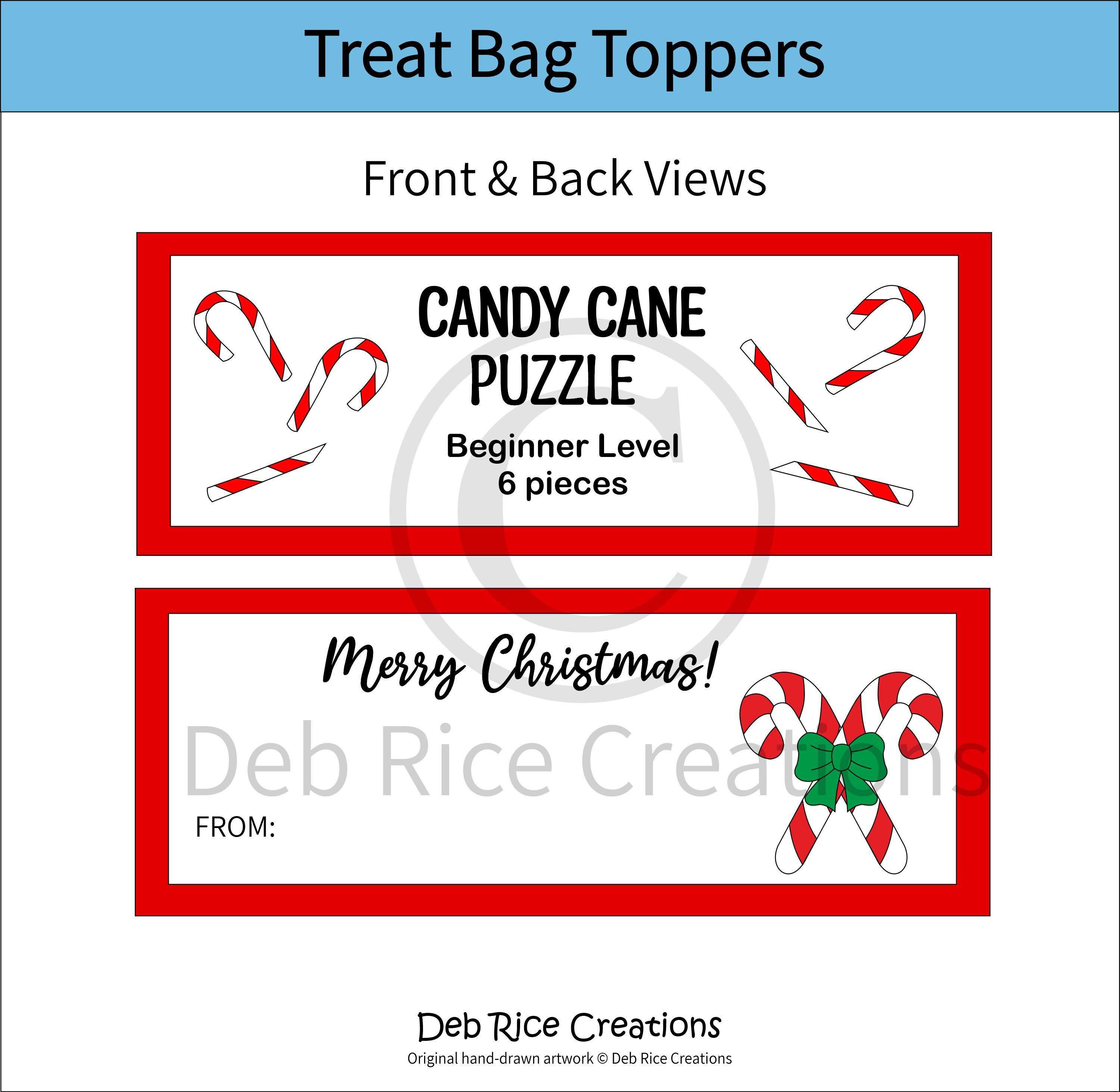 Candy Cane Puzzle Beginner Level Bag Toppers - Stocking Stuffers ...