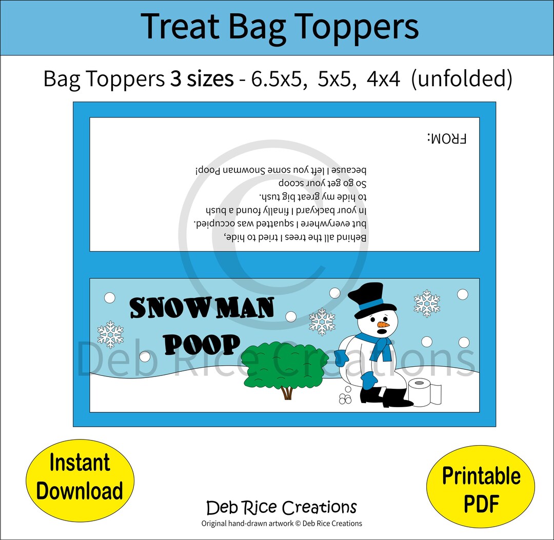 Snowman Poop Bag Toppers - Gag Gifts, 3 Sizes - Etsy Canada
