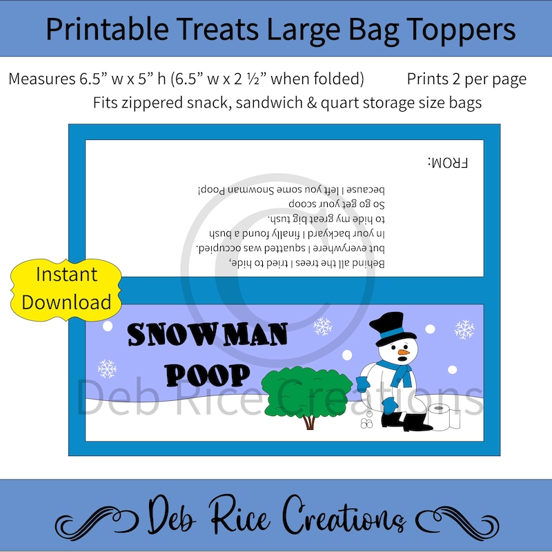Snowman Poop Bag Topper - Etsy