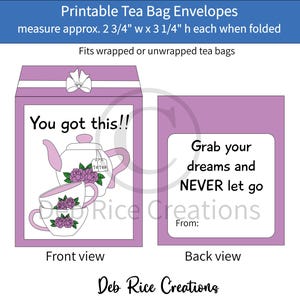 You Got This Printable Tea Bag Envelopes Great for Party Favors, Hot ...