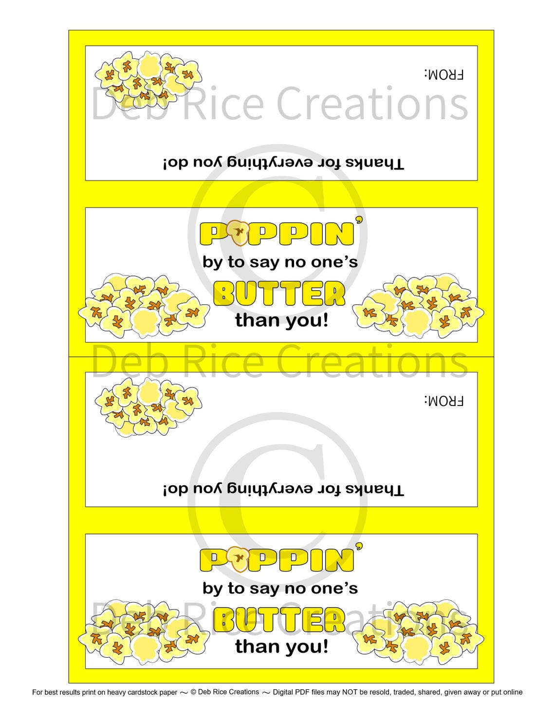 Poppin by to Say No One's BUTTER Than You Bag Toppers - Appreciation ...
