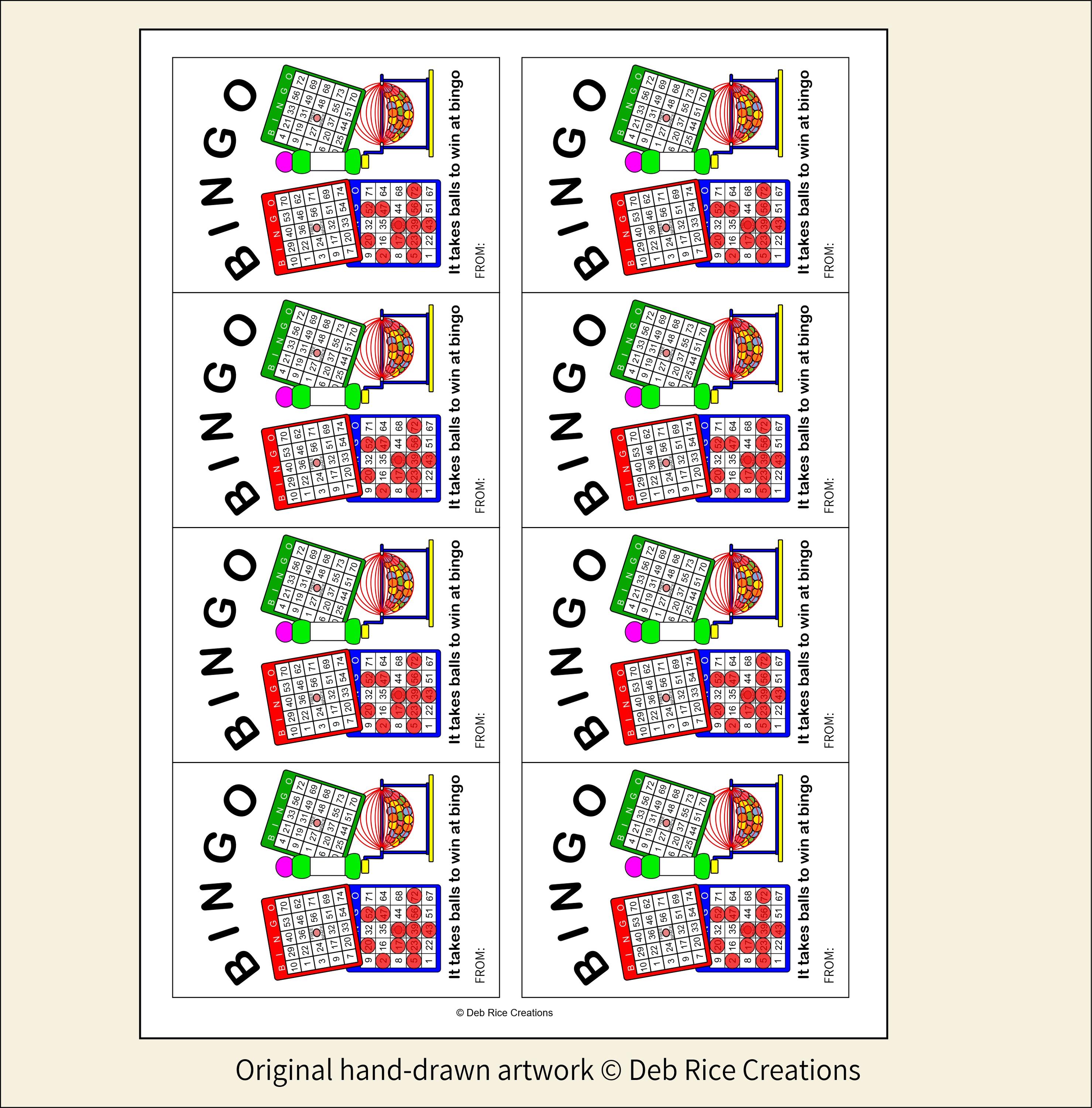 Bingo Printable Gift Tags Bingo Party Treats to Take to Bingo Games or ...