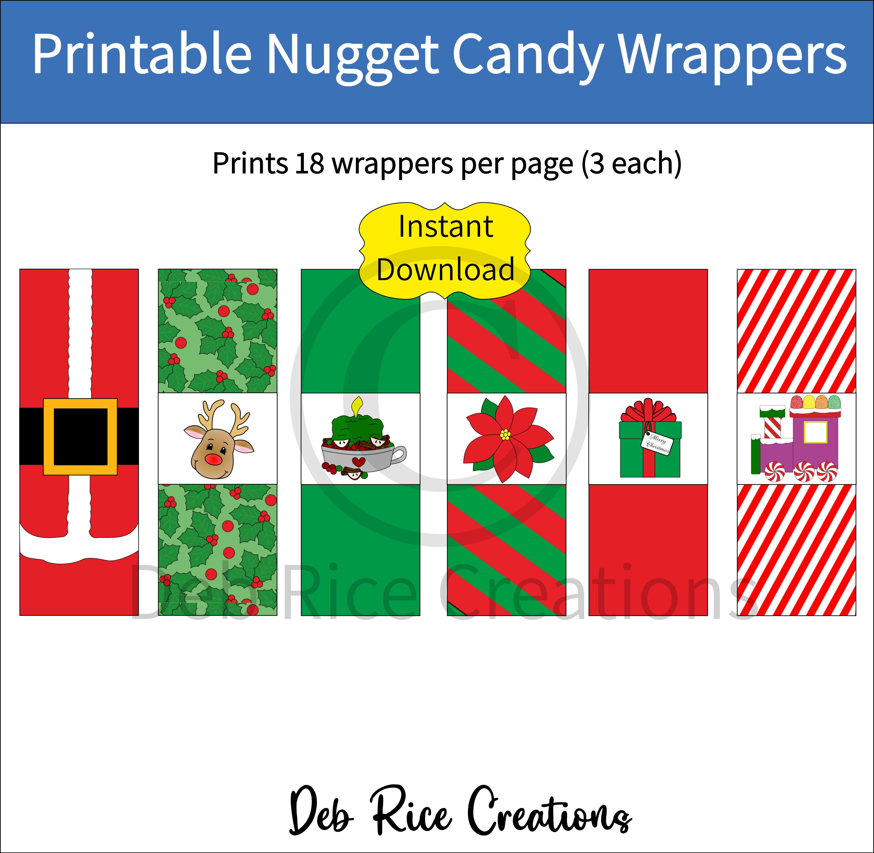 Christmas Printable Nugget Candy Wrappers Great for Party Favors ...