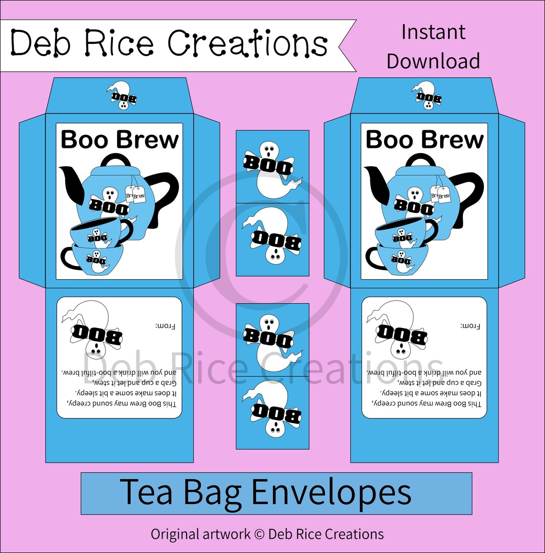 Boo Brew Printable Tea Bag Envelopes Halloween Party Favors, Trick or ...