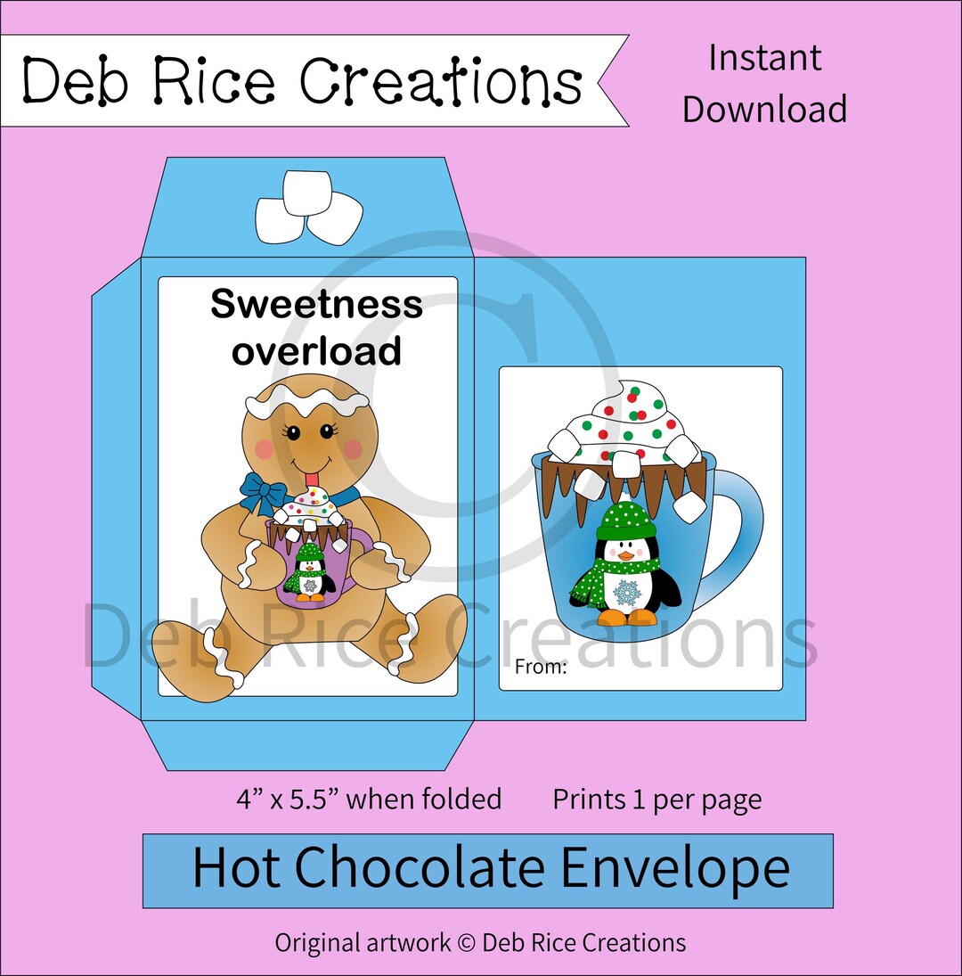 Sweetness Overload Printable Hot Cocoa Envelope - Etsy